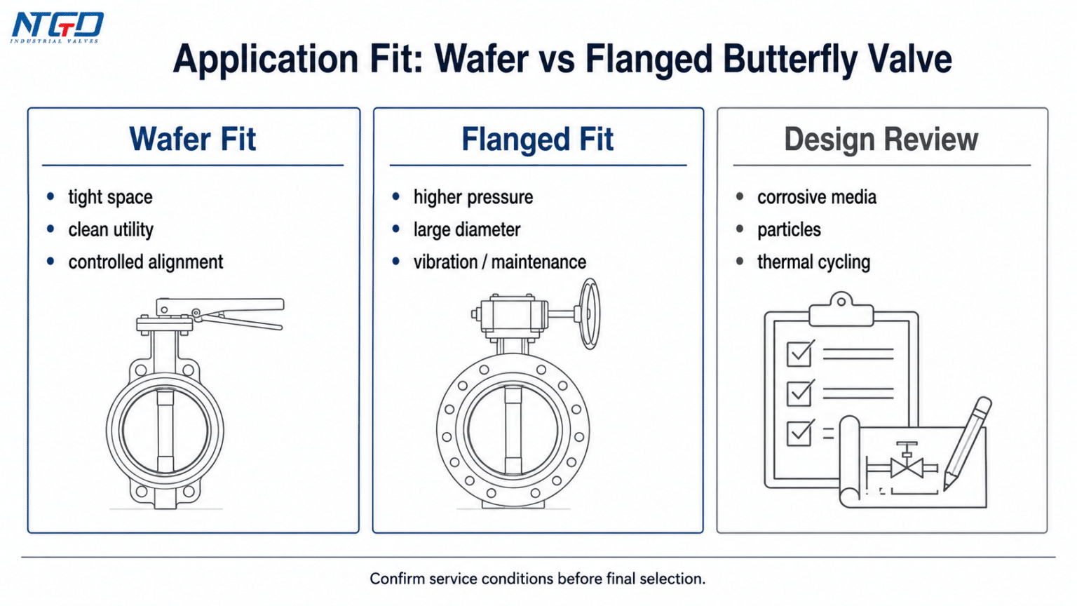 Wafer-Type vs Flanged Butterfly Valve: Selection Guide - Industrial ...